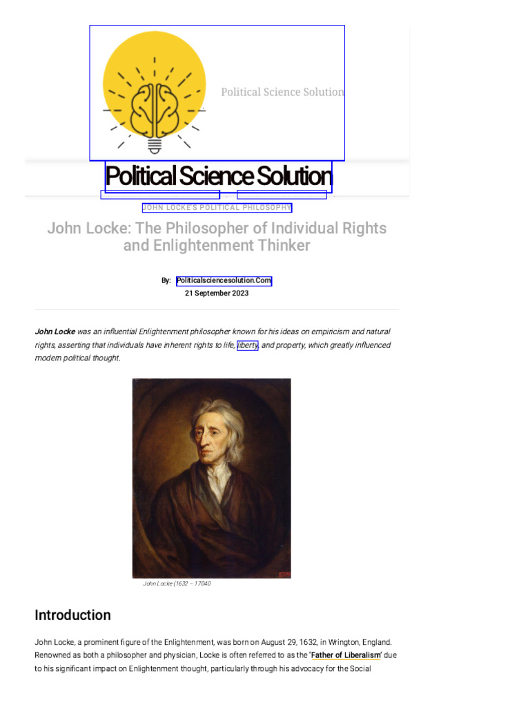 John Locke_ The Philosopher of Individual Rights and Enlightenment Thinker - Political Science ...