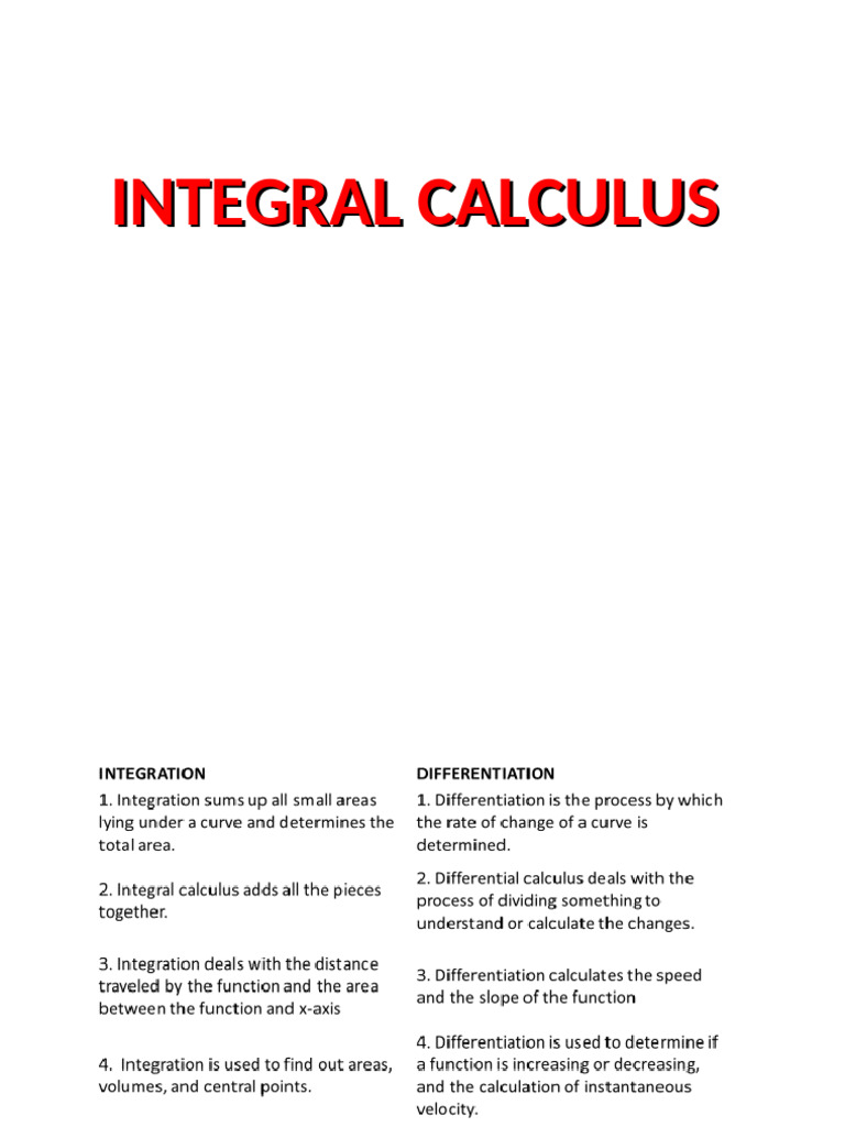 Integral Calculus | PDF
