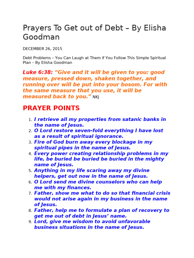 Prayers for Financial Breakthrough | PDF