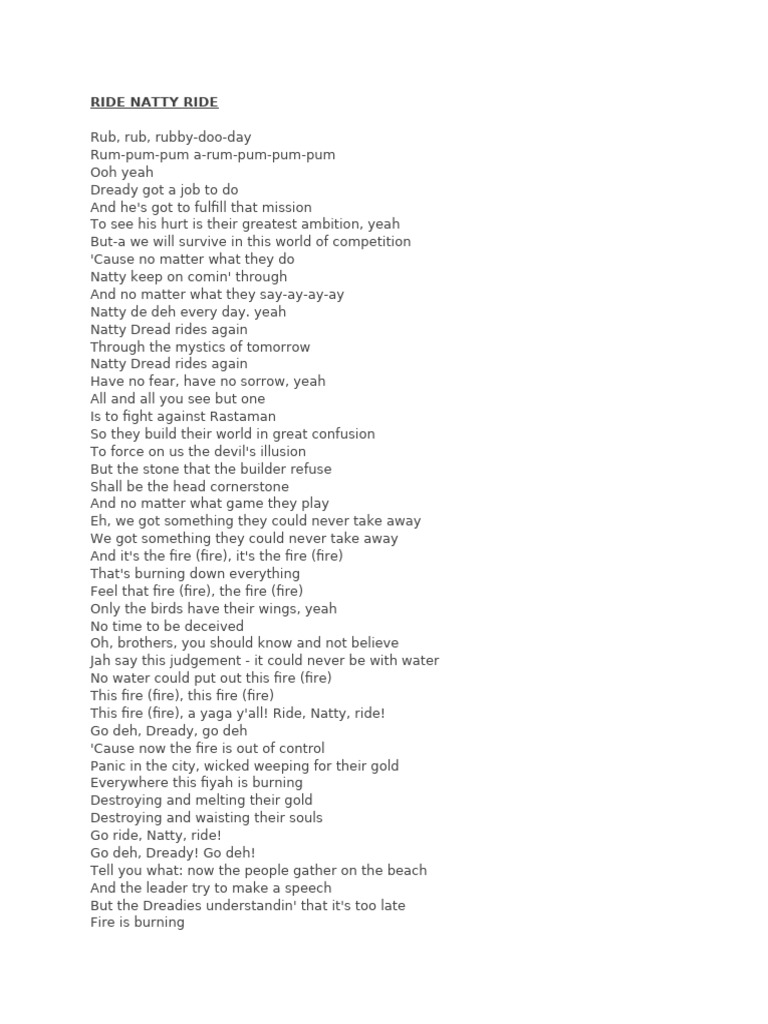 Ride Natty Ride | PDF