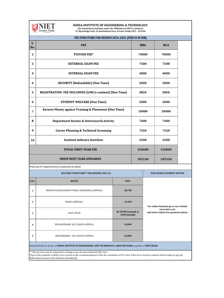 MBA-BBA-MBA-Intg-and-MCA-BCA-MCA-Intg-fees-structure-2024 (1) | PDF | Services (Economics ...