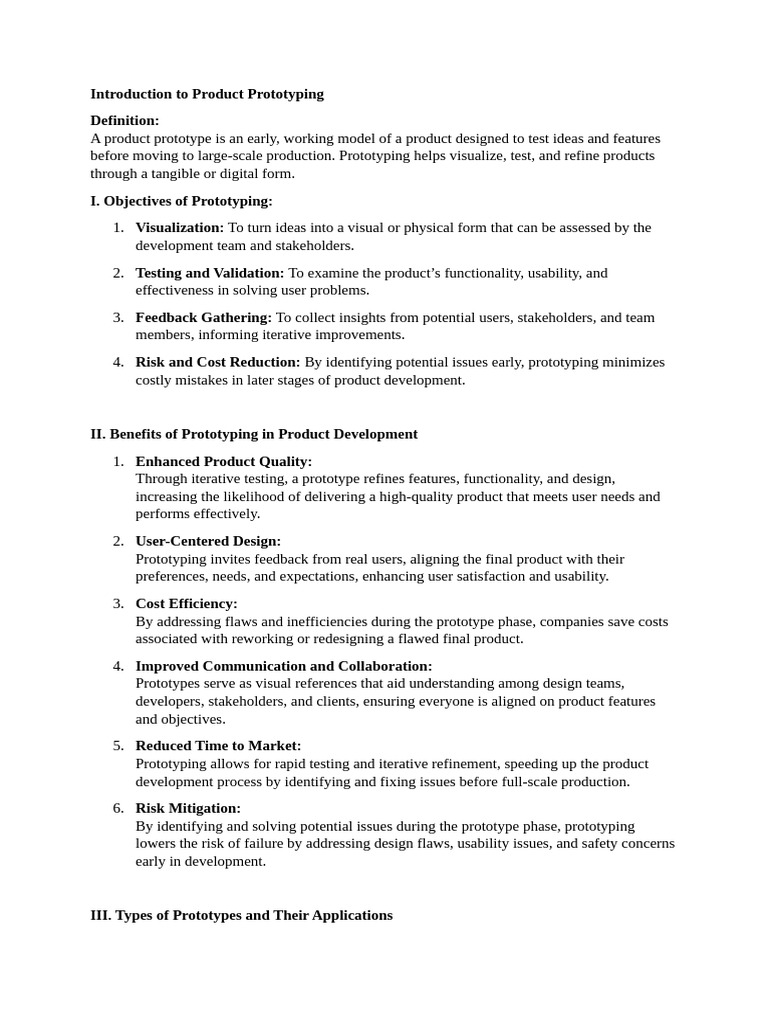 Product Prototype and Business Plan | PDF | Prototype | Business Plan