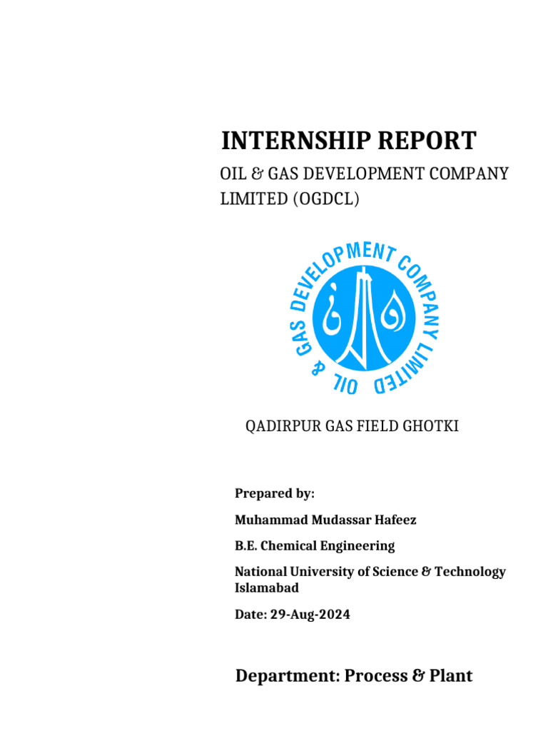 OGDCL internship Report _ | PDF | Fuels | Sustainable Technologies