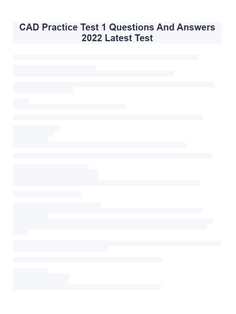 CAD Practice Test Questions and Answers | PDF | Version Control ...