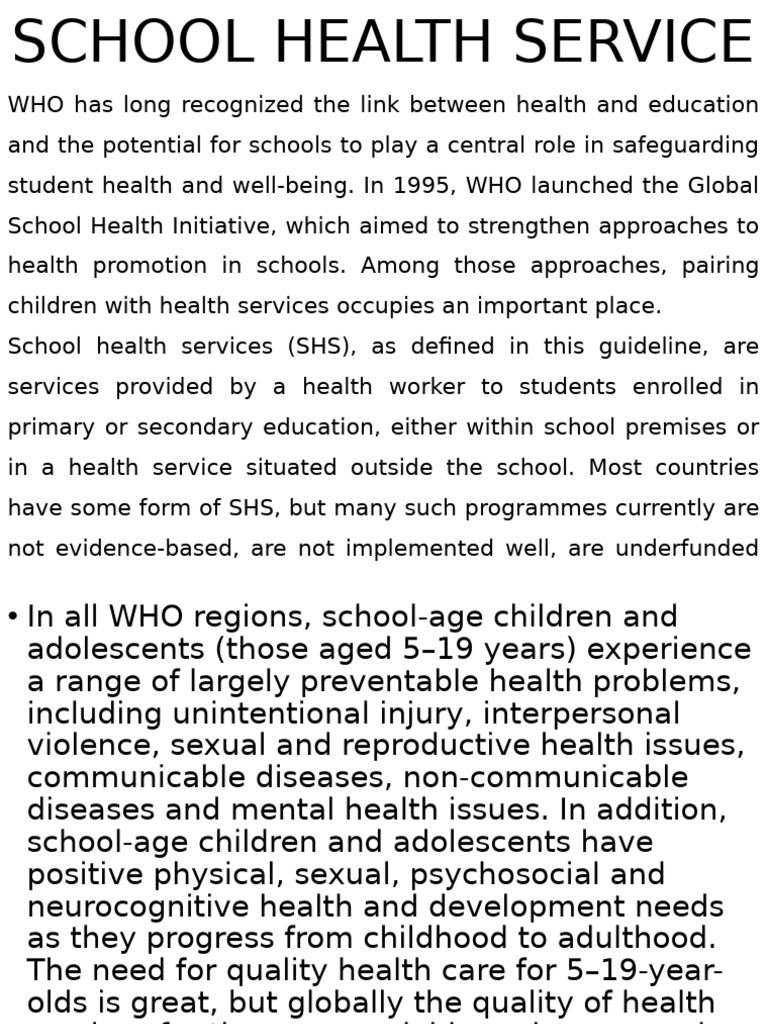Components of School Health Services | PDF | Teenage Pregnancy | Pregnancy