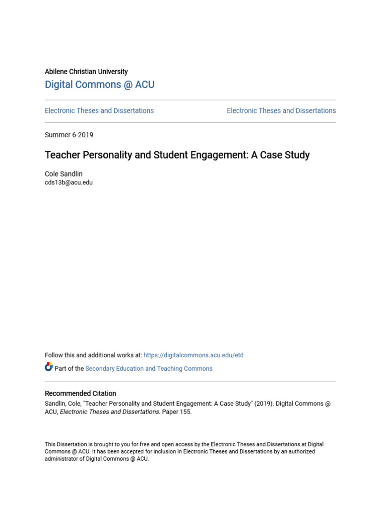 Teacher_Personality_and_Student_Engageme | PDF | Learning | Teachers