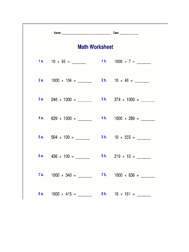 Multiplying Numbers Activity 2 | PDF