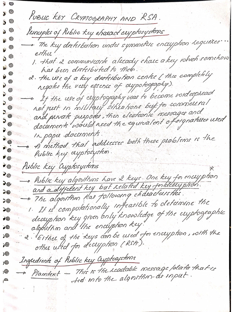 Public Key Crypto and RSA | PDF