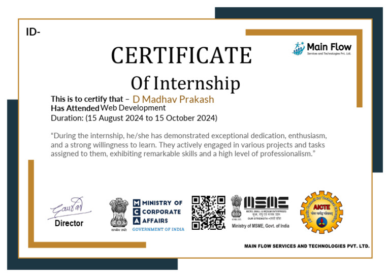 Internship Certificate 21 | PDF