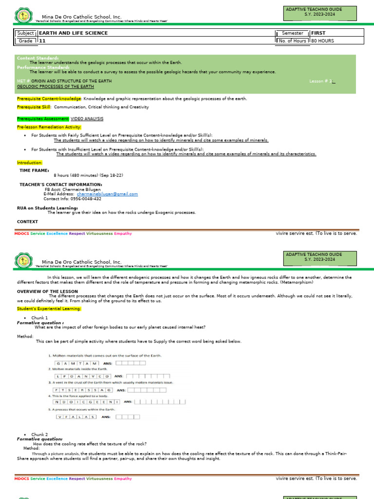 ATG 3 | PDF | Rock (Geology) | Learning