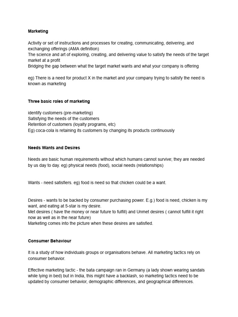 Marketing Notes | PDF | Marketing | Pricing