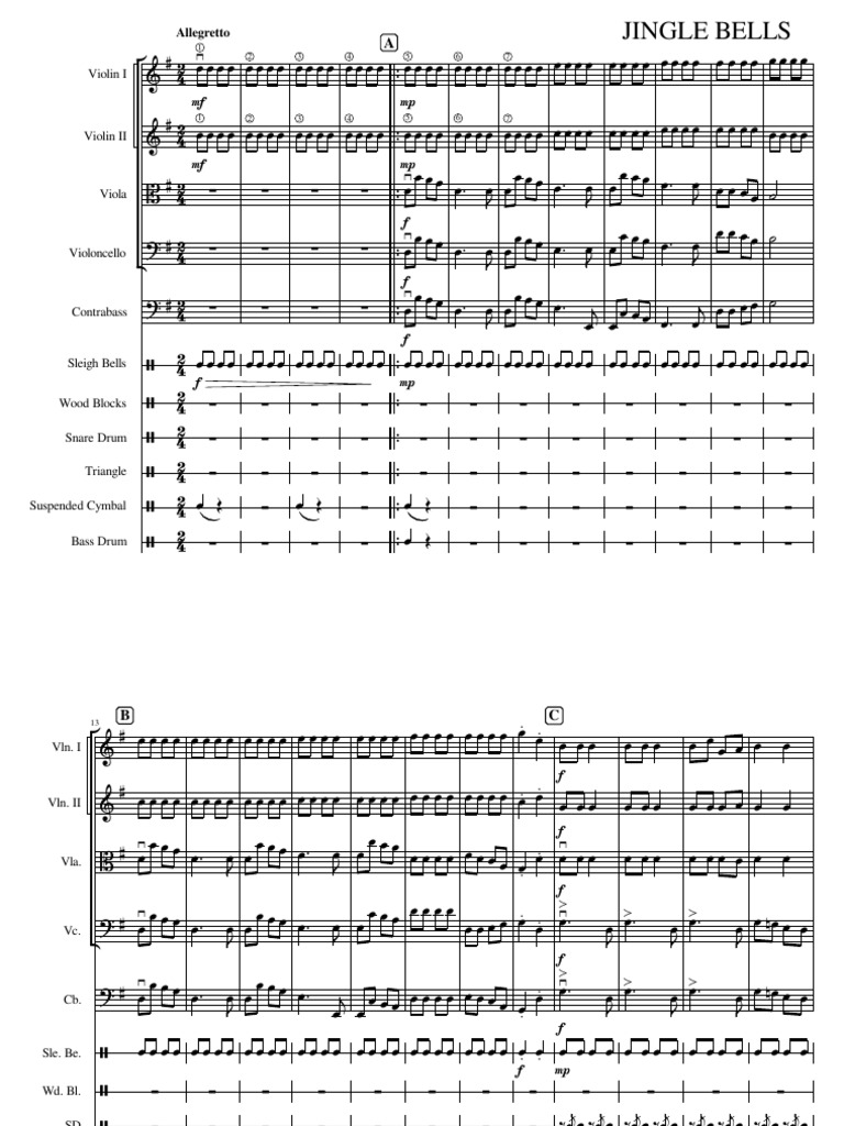 JINGLE - BELLS String Orchestra | PDF | Music Technology | Percussion Instruments