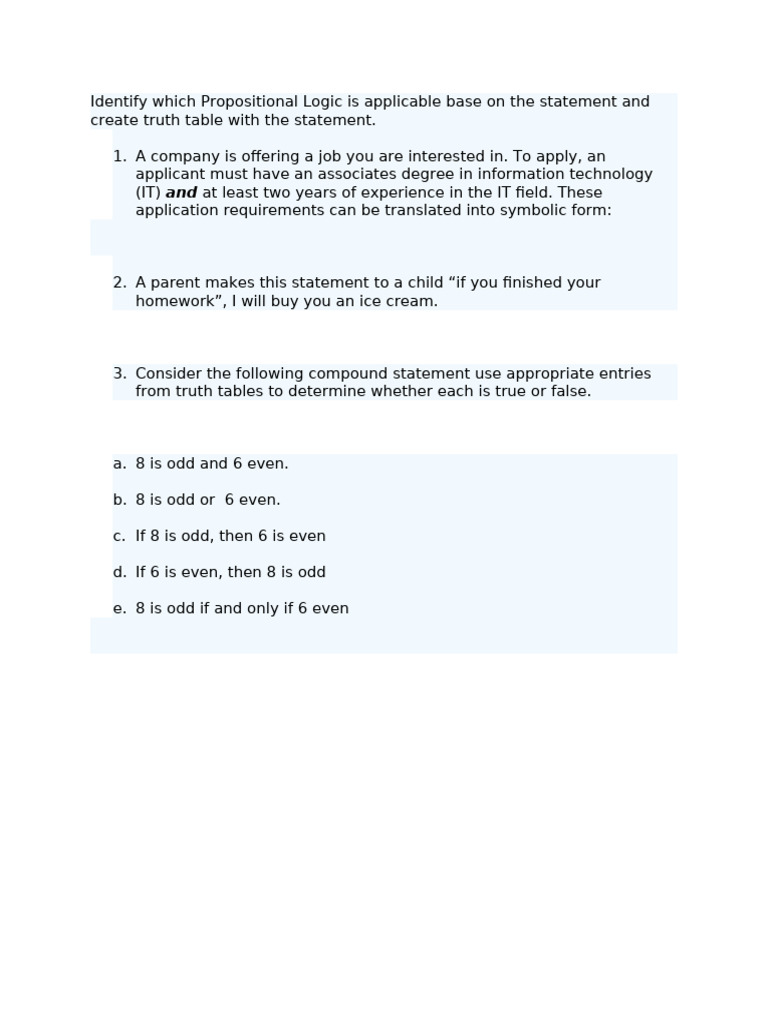 Propositional Logic and Truth Tables Guide | PDF