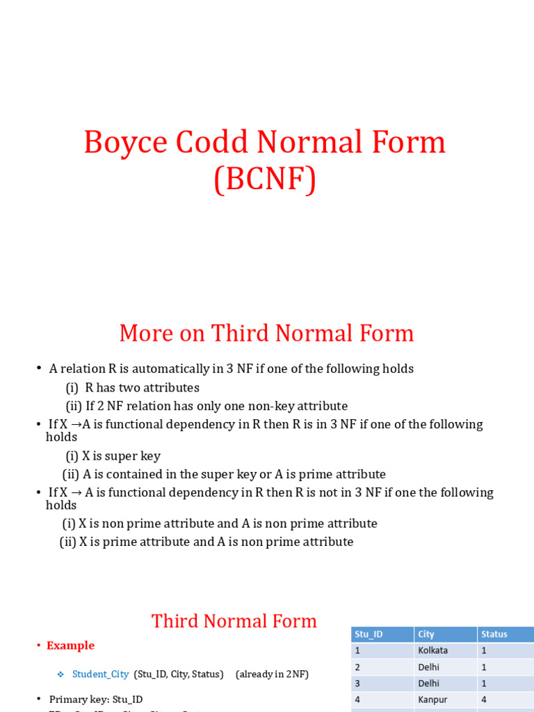 Boyce Codd Normal Form (BCNF) | PDF | Data Model | Computer Data
