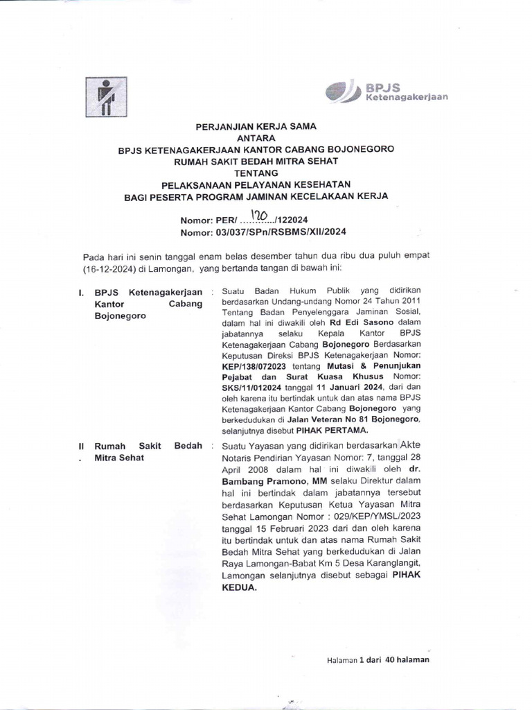 PKS BPJS KETENAGAKERJAAN 2025 | PDF