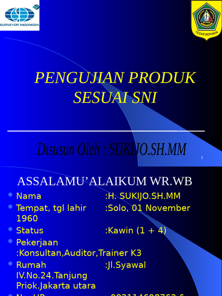 Pengujian Produk Sesuai Sni | PDF