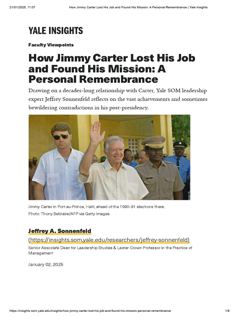 How Jimmy Carter Lost His Job and Found His Mission_ A Personal ...