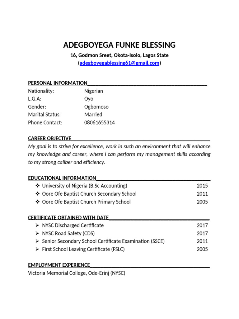 Adegboyega Funke Blessing | PDF