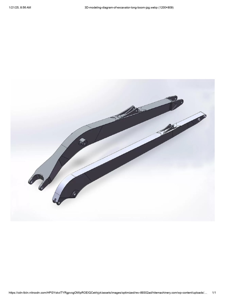 3D Excavator Long Boom Diagram | PDF
