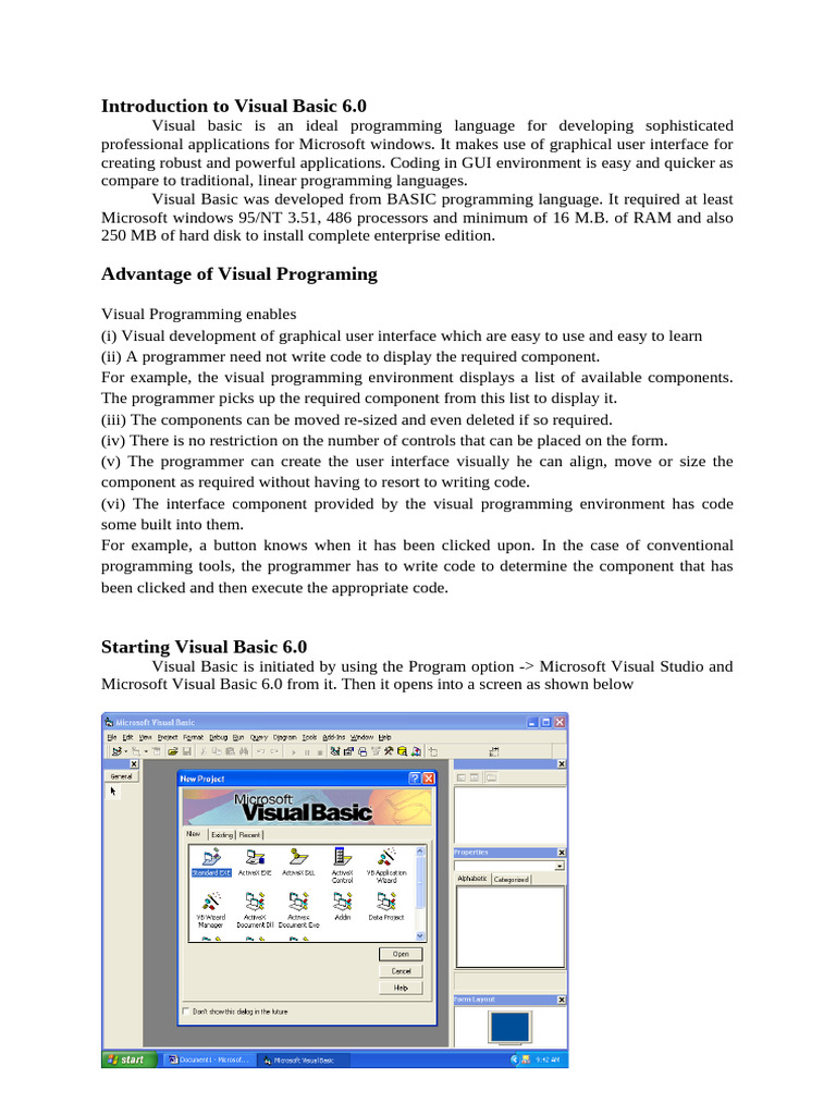 Introduction to Visual Basic 6 | PDF | Variable (Computer Science) | Data Type