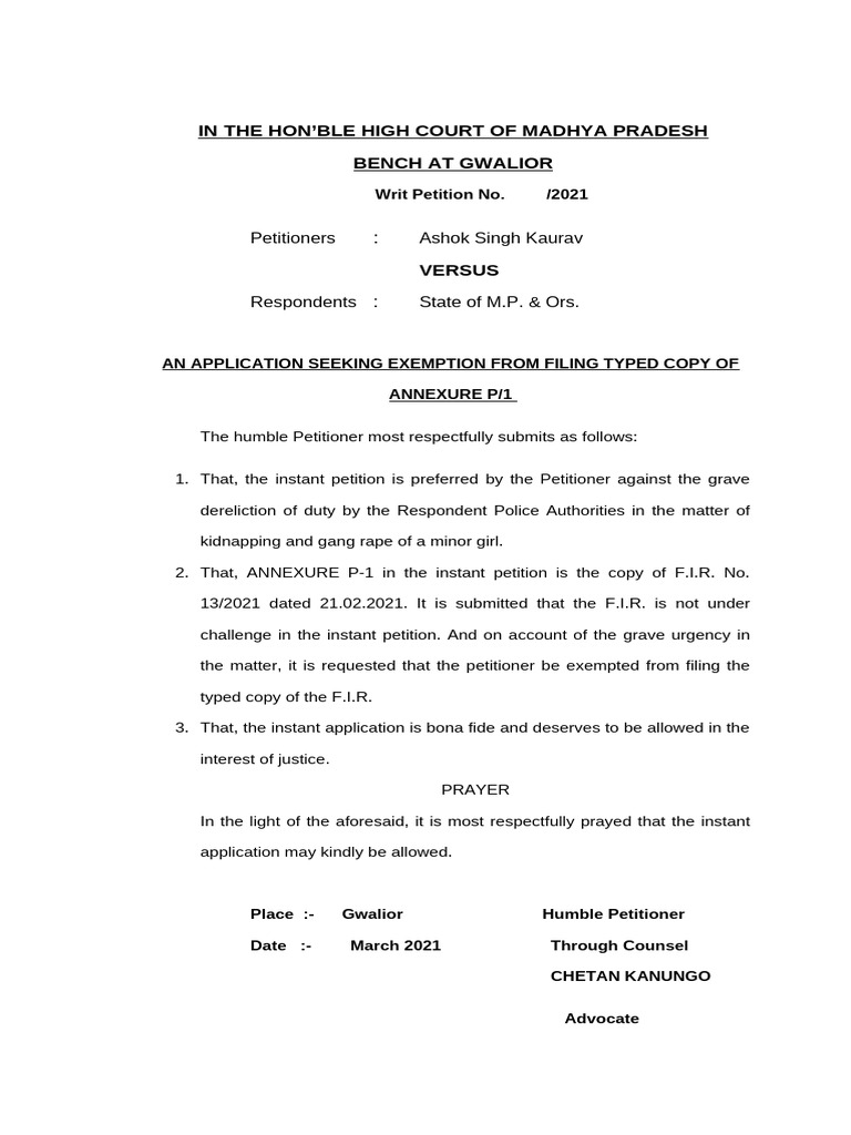 Exemption From Typed Copy and Dates | PDF | Public Law | Justice