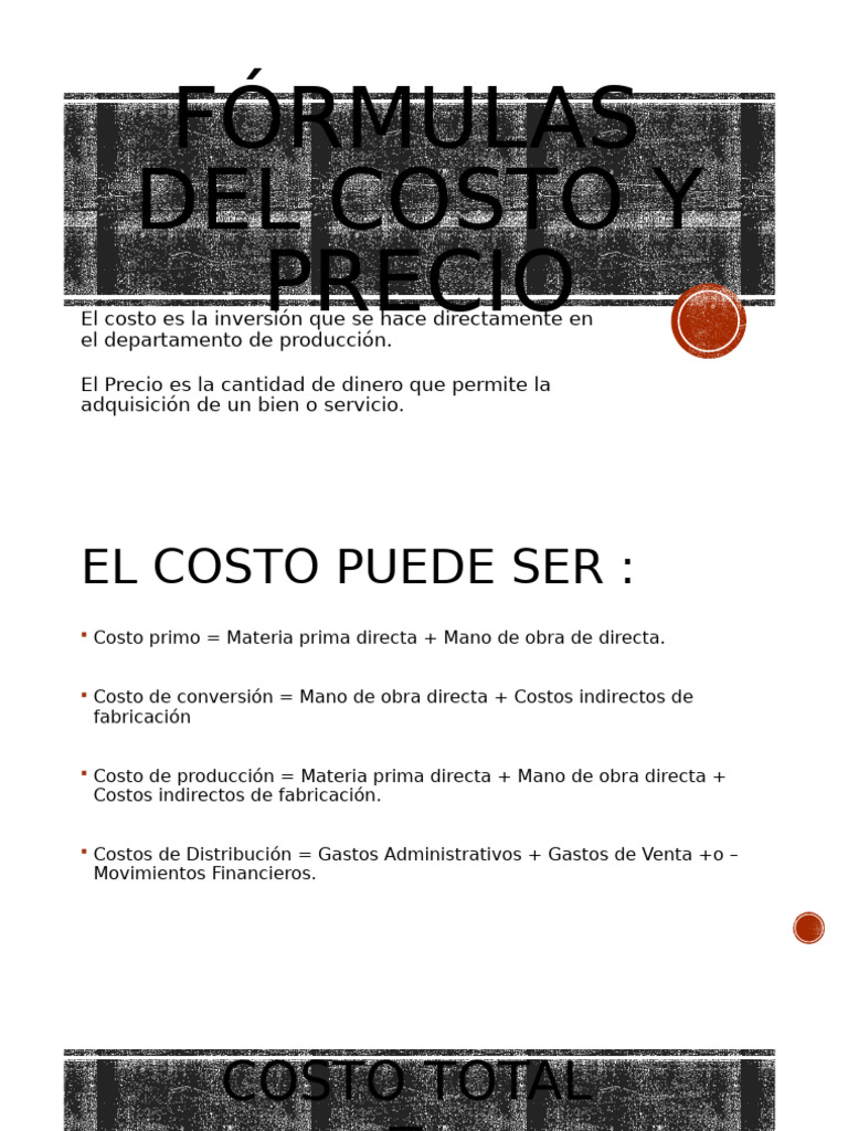 Copia de Fórmulas de Costo | PDF