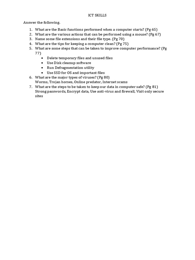10 Ict Skills Exercises | PDF