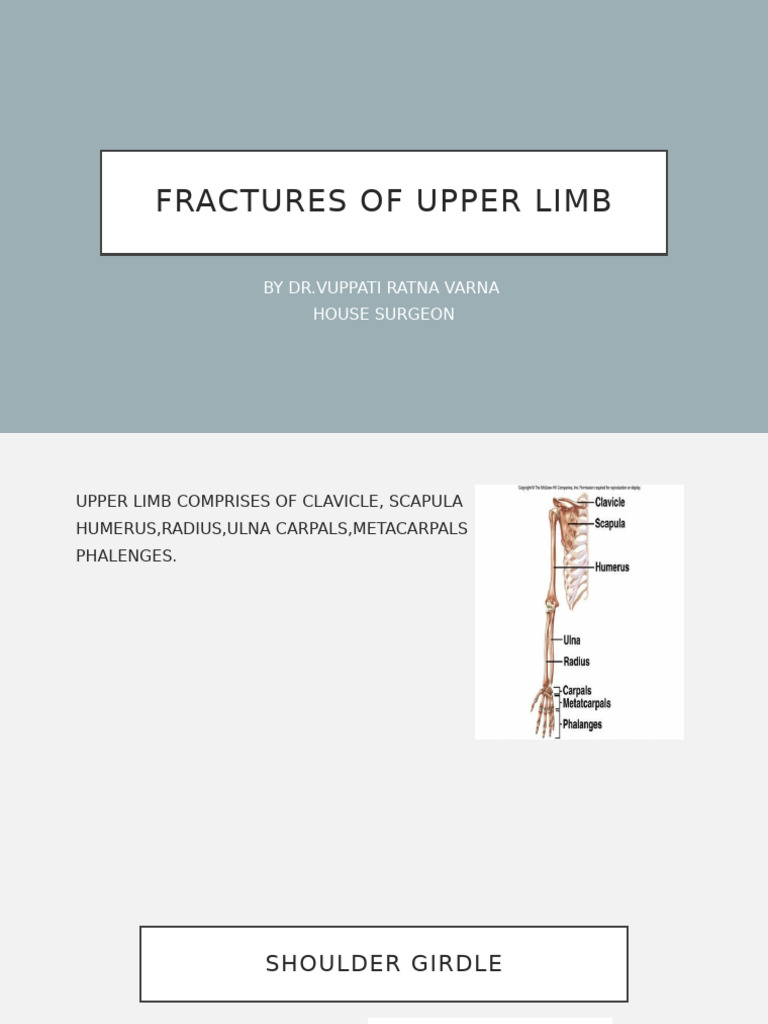 Upper Limb Fractures Overview | PDF | Elbow | Shoulder