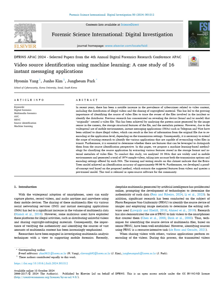 Video Source Identification Using Machine Learning | PDF | Codec ...