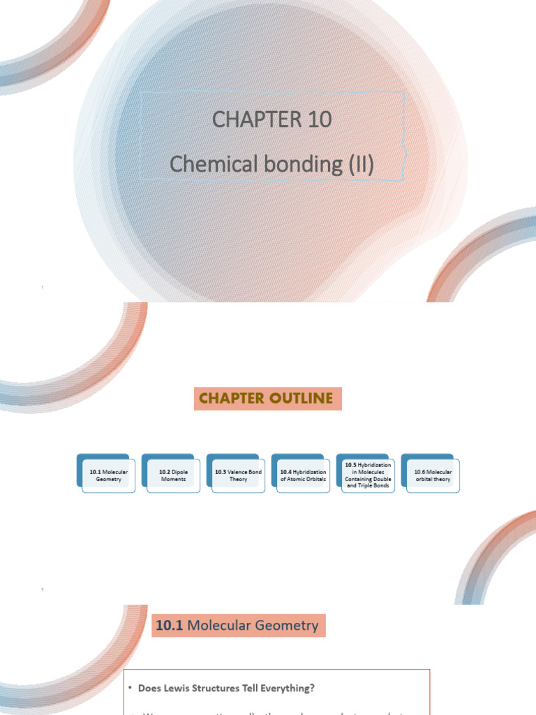 Chapter 10 - Chemical Bonding II | PDF | Molecular Orbital | Chemical ...