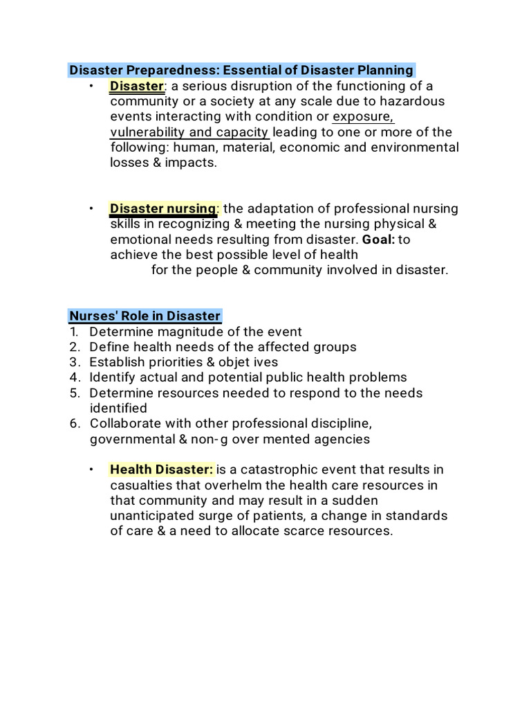 Disaster Preparedness | PDF