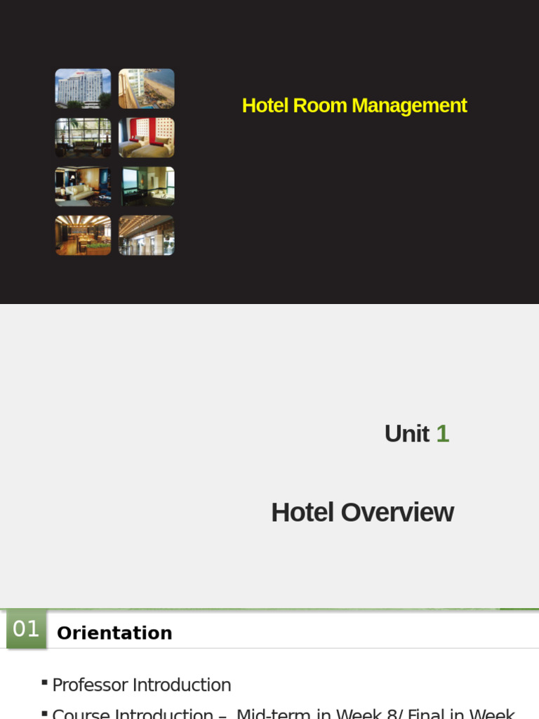 Hotel Room Management Unit 1 | PDF | Franchising | Business