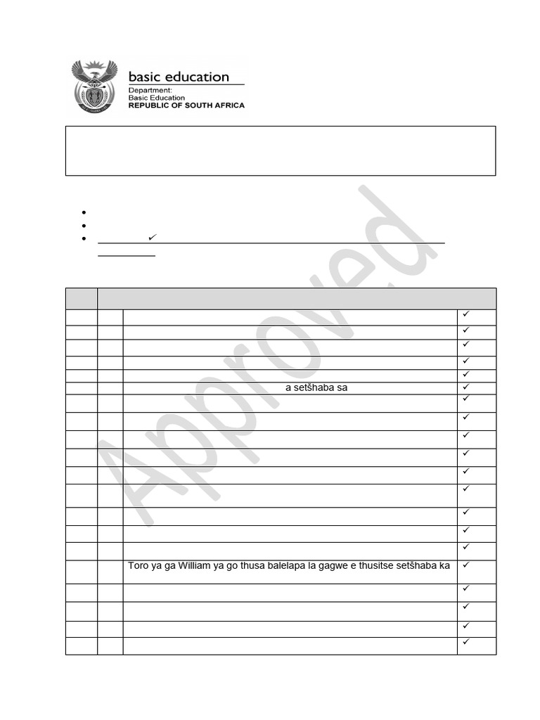 Grade 9 Setswana HL Memo | PDF