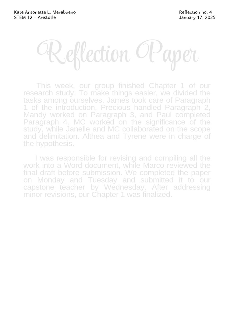 Capstone Reflection Paper | PDF