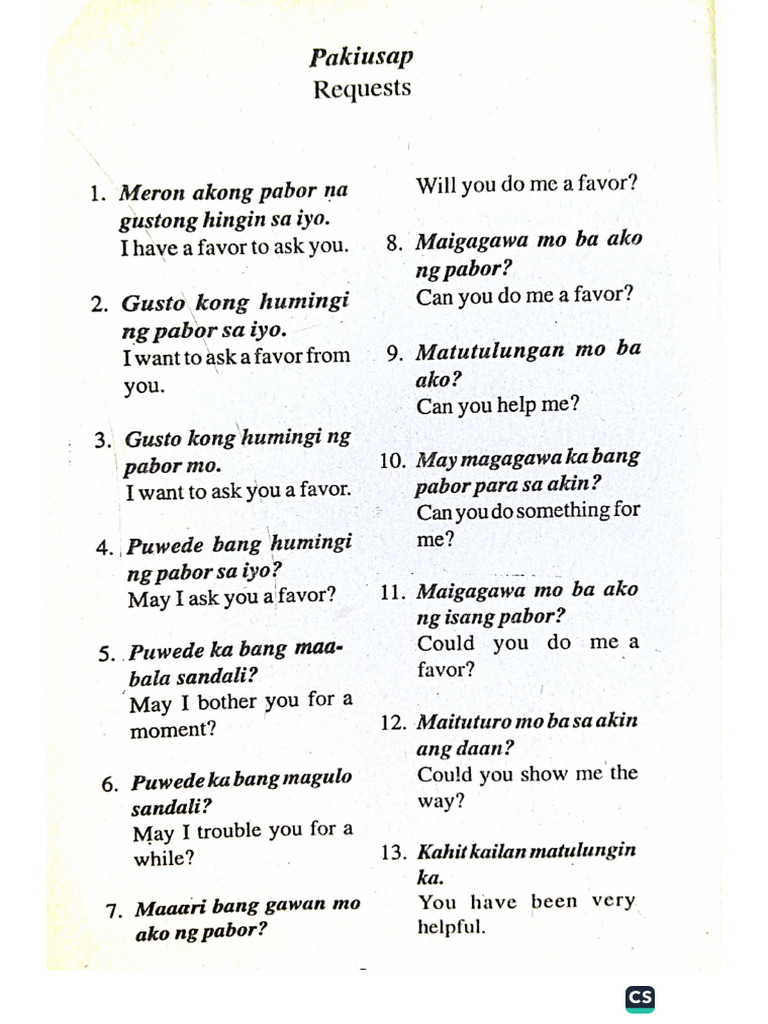 Practical Conversation (Filipino-English) 1 | PDF