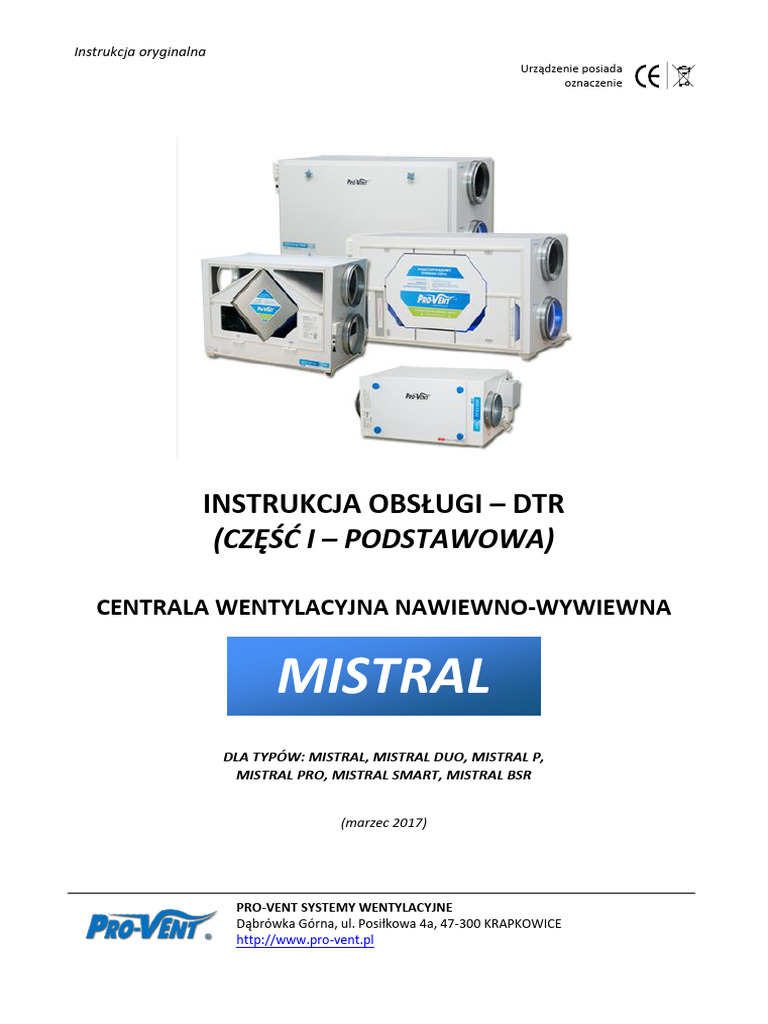Instrukcja Obslugi Central Mistral | PDF
