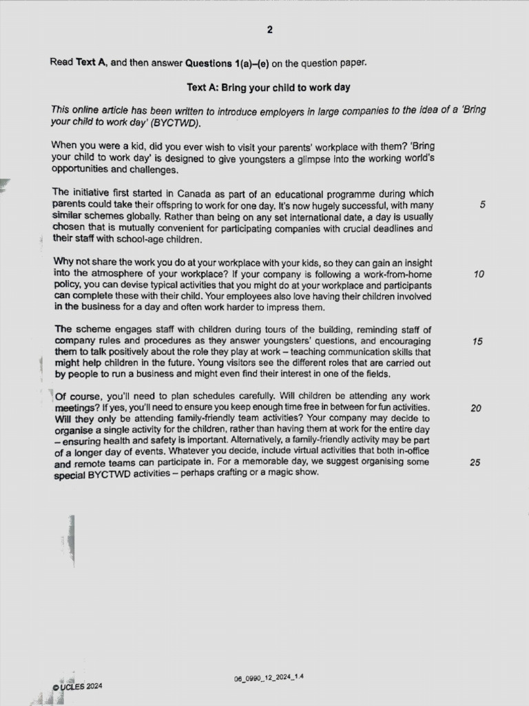 English 2024 Insert Paper 1 | PDF