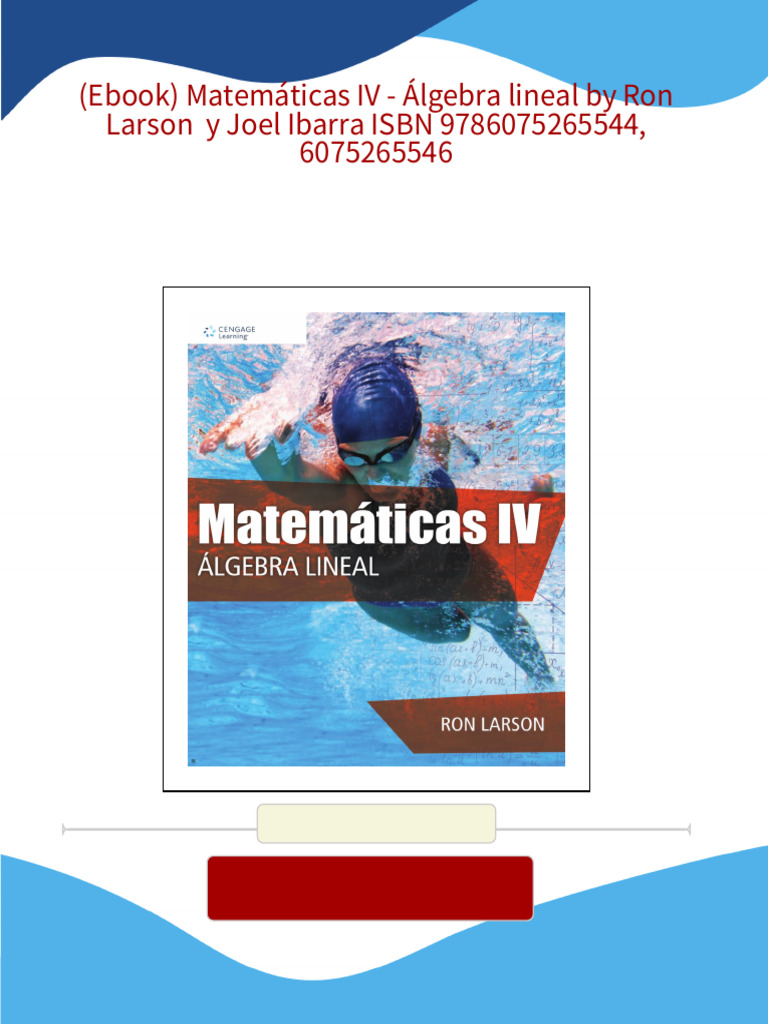 (Ebook) Matemáticas IV - Álgebra lineal by Ron Larson y Joel Ibarra ...