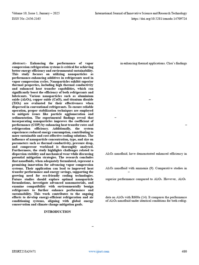 Enhancing the Performance of Vapour Compression Using Nanoparticles ... Enhancing the Performance of Vapour Compression Using Nanoparticles ...