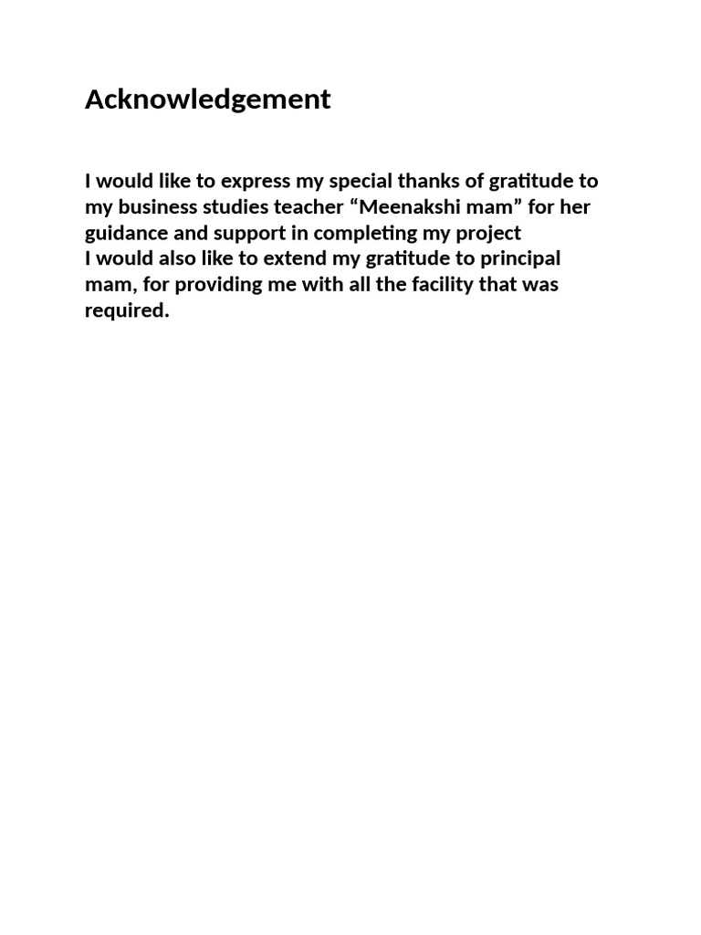 Gratitude Acknowledgment for Project Support | PDF