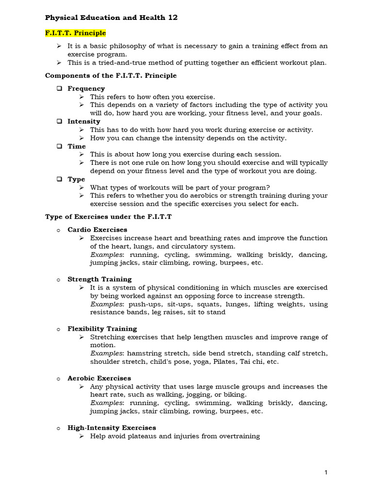 FITT-Principle | PDF | Strength Training | Physical Fitness