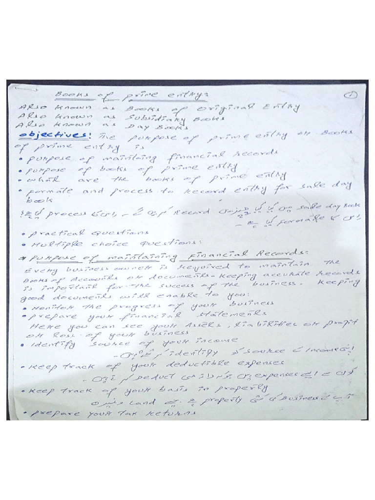 Books of Prime Entry | PDF