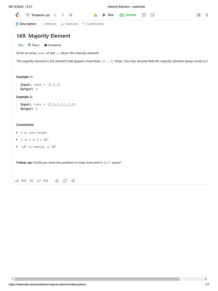 Majority Element Problem Explained | PDF