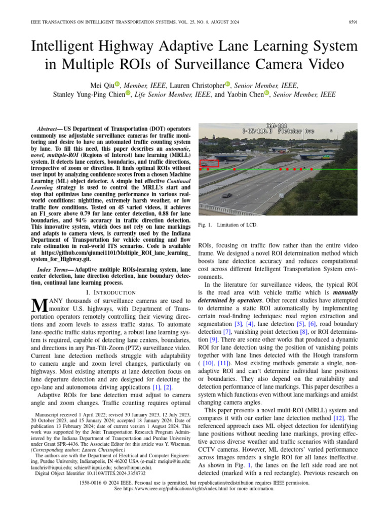 Intelligent Highway Adaptive Lane Learning System in Multiple ROIs of ...
