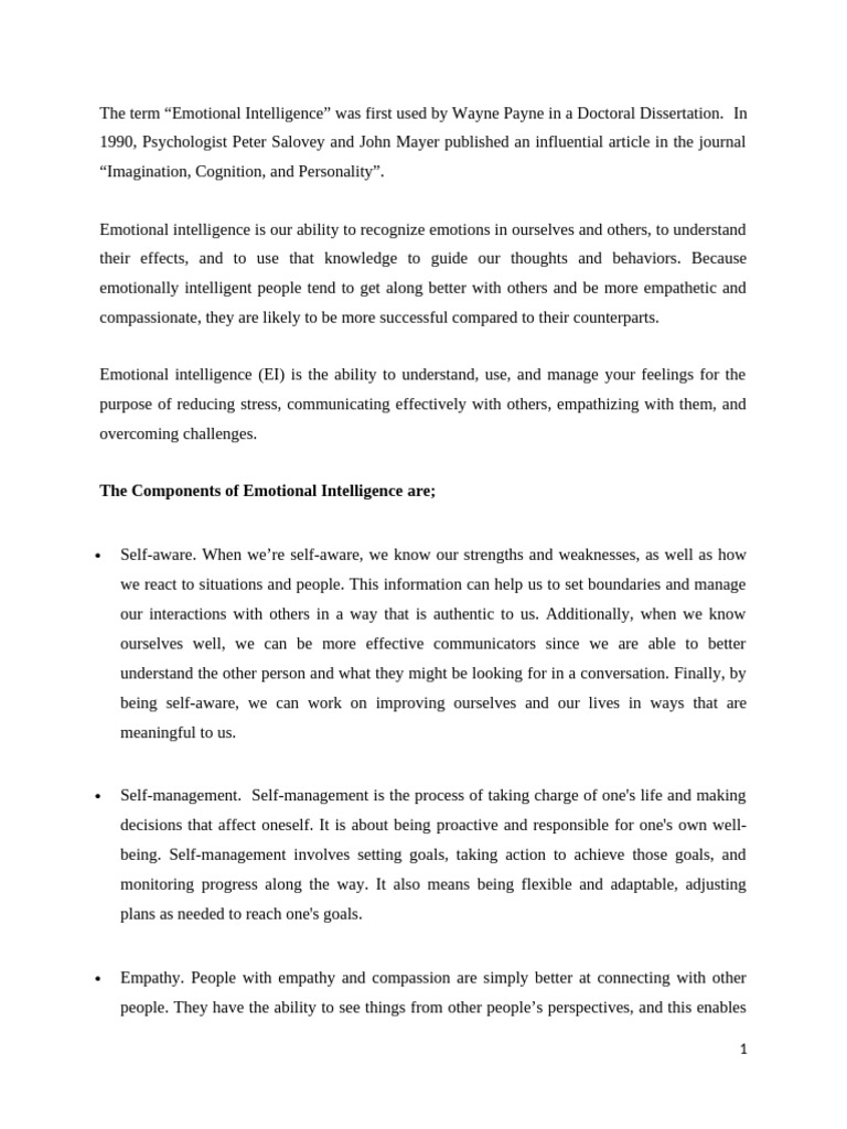 Vicky's Course Work | PDF | Empathy | Emotional Intelligence