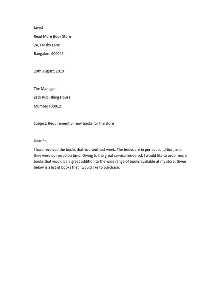 New Book Order Request from Javed | PDF