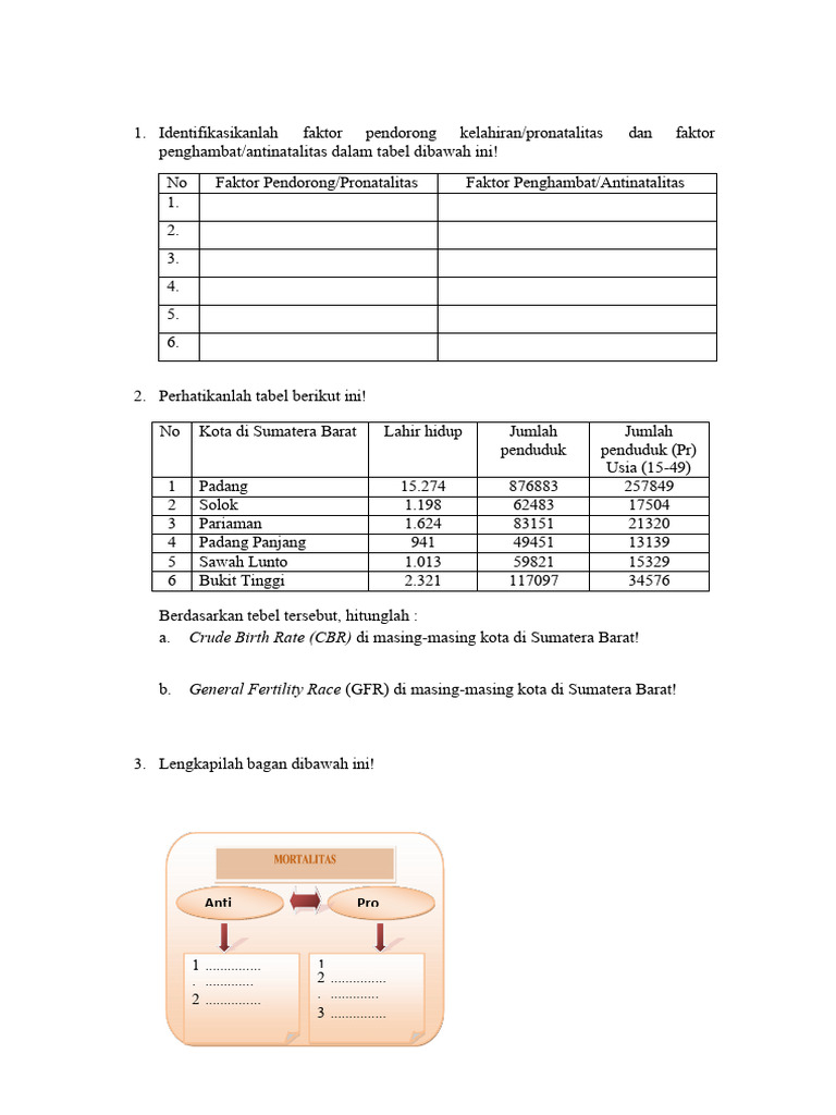 Latihan Geografi Kependudukan | PDF