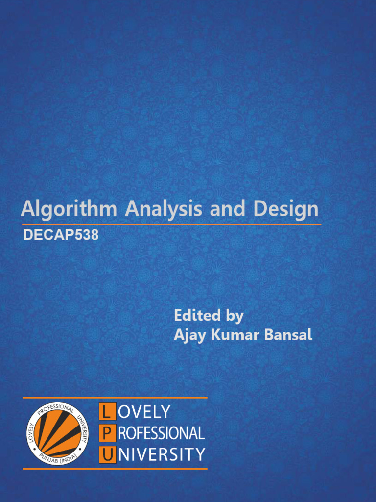 8569 Decap538 Algorithm Design and Analysis (1) | PDF | Algorithms And Data Structures ...