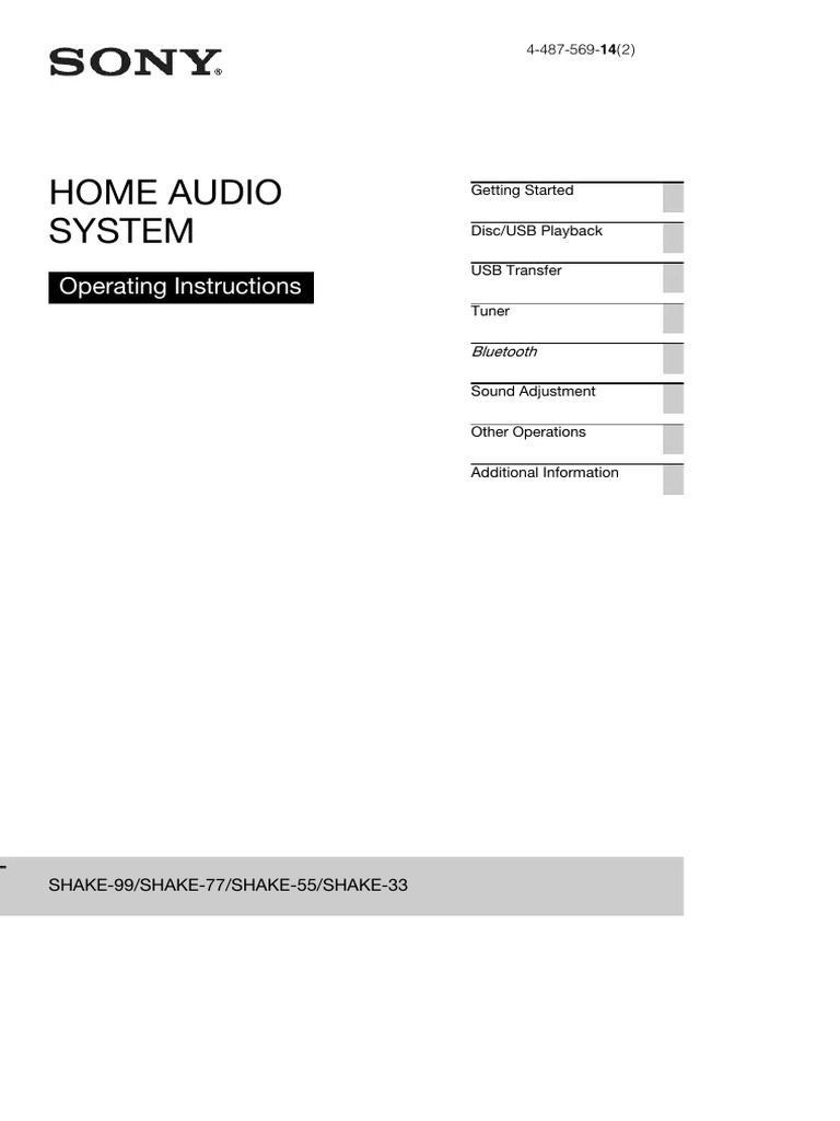 Manual de Usuario Sony SHAKE-33 (48 Páginas) | PDF