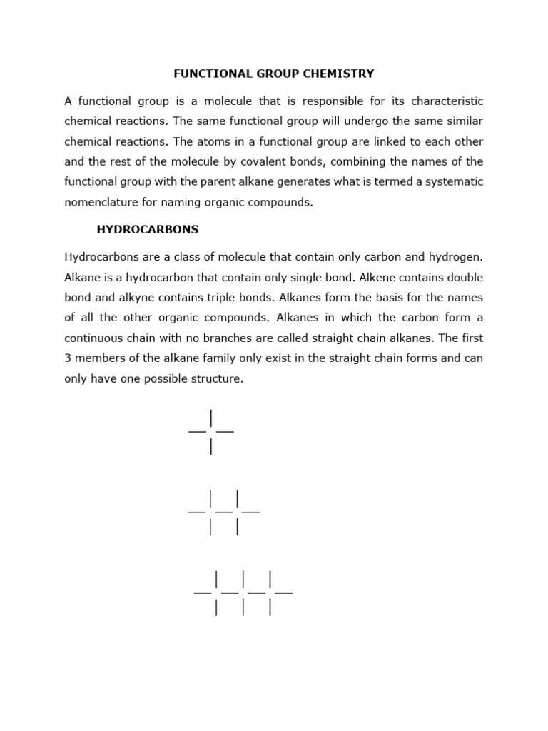 Functional Group Chemistry | PDF | Functional Group | Alkane